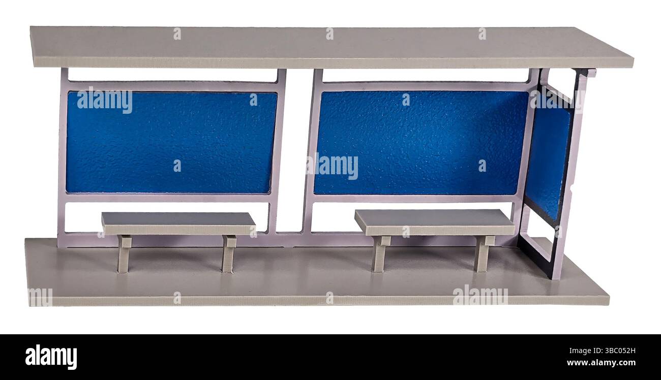 Covered bus stop with benches to wait for the bus to come Stock Photo ...
