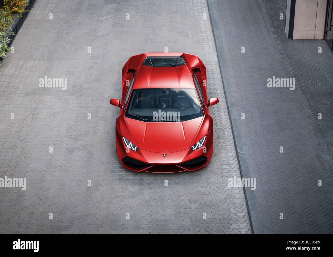Kyiv, Ukraine - November 3, 2024: Lamborghini Huracan in the city, red sports car Stock Photo ...