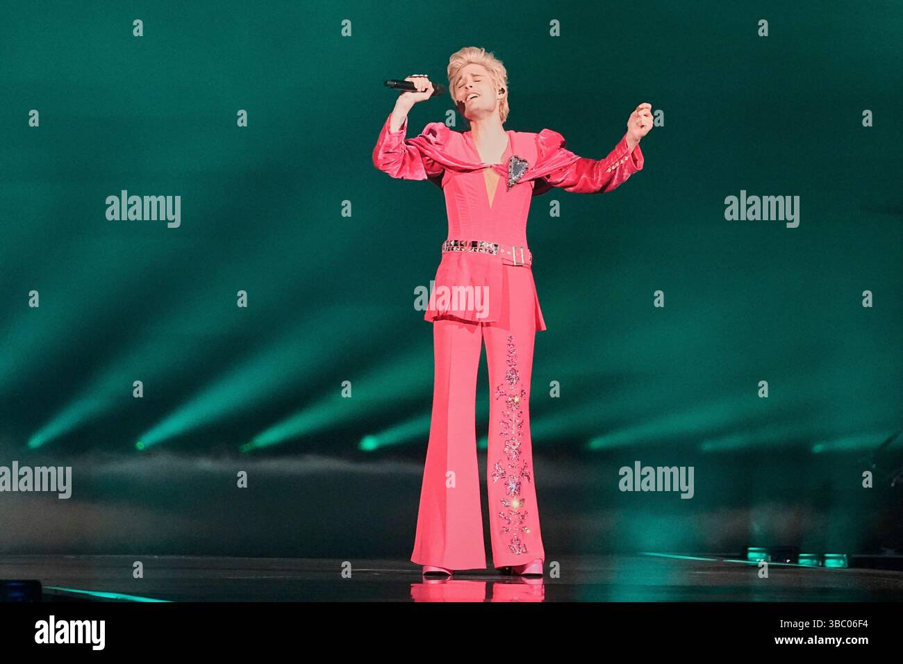 Ziferblat from Ukraine performs the song "Bird of Pray" during the Grand Final of the 69th ...