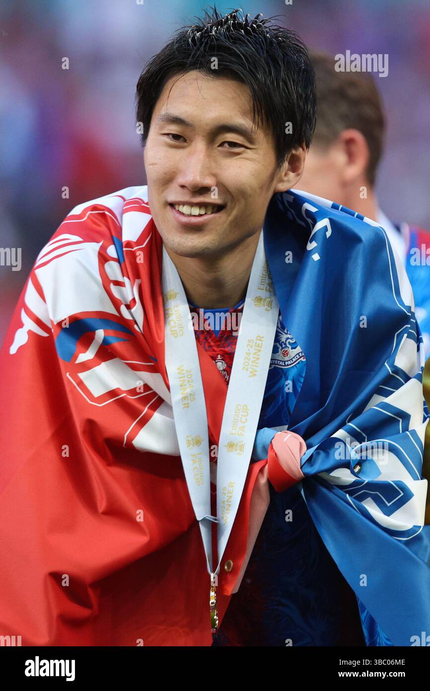 LONDON, UK - 17th May 2025: Daichi Kamada of Crystal Palace with his ...