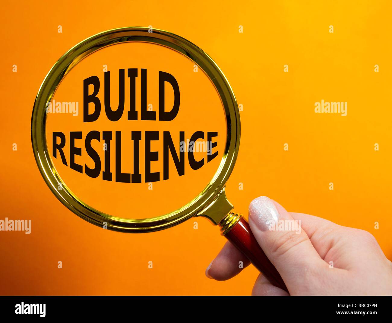 Build resilience symbol. Magnifying glass with words Build resilience ...