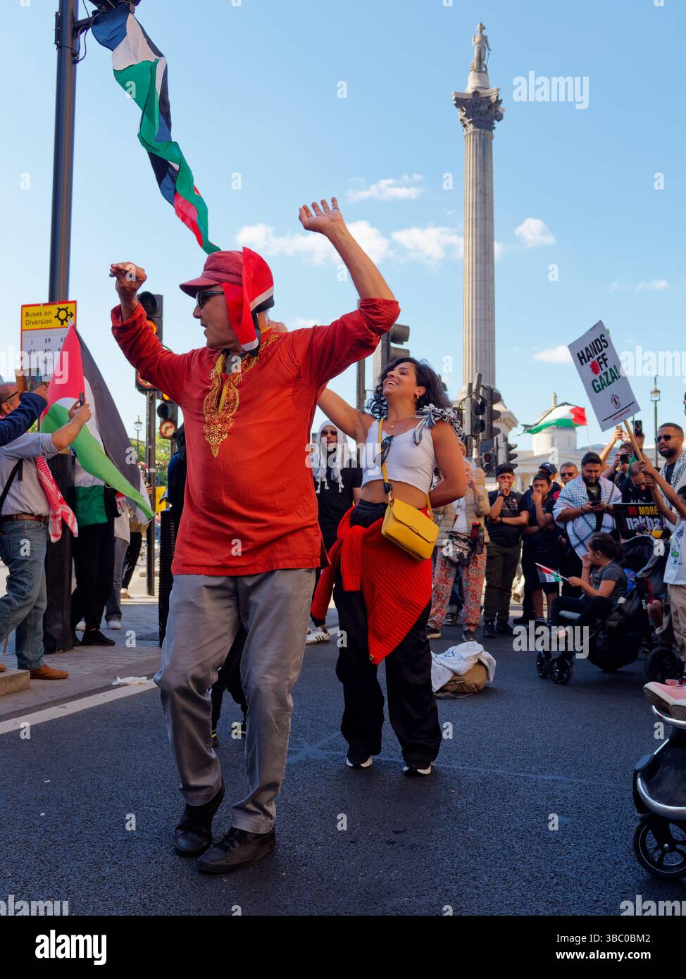 London. Pro-Palestine march. Thousands of pro-Palestine demonstrators ...