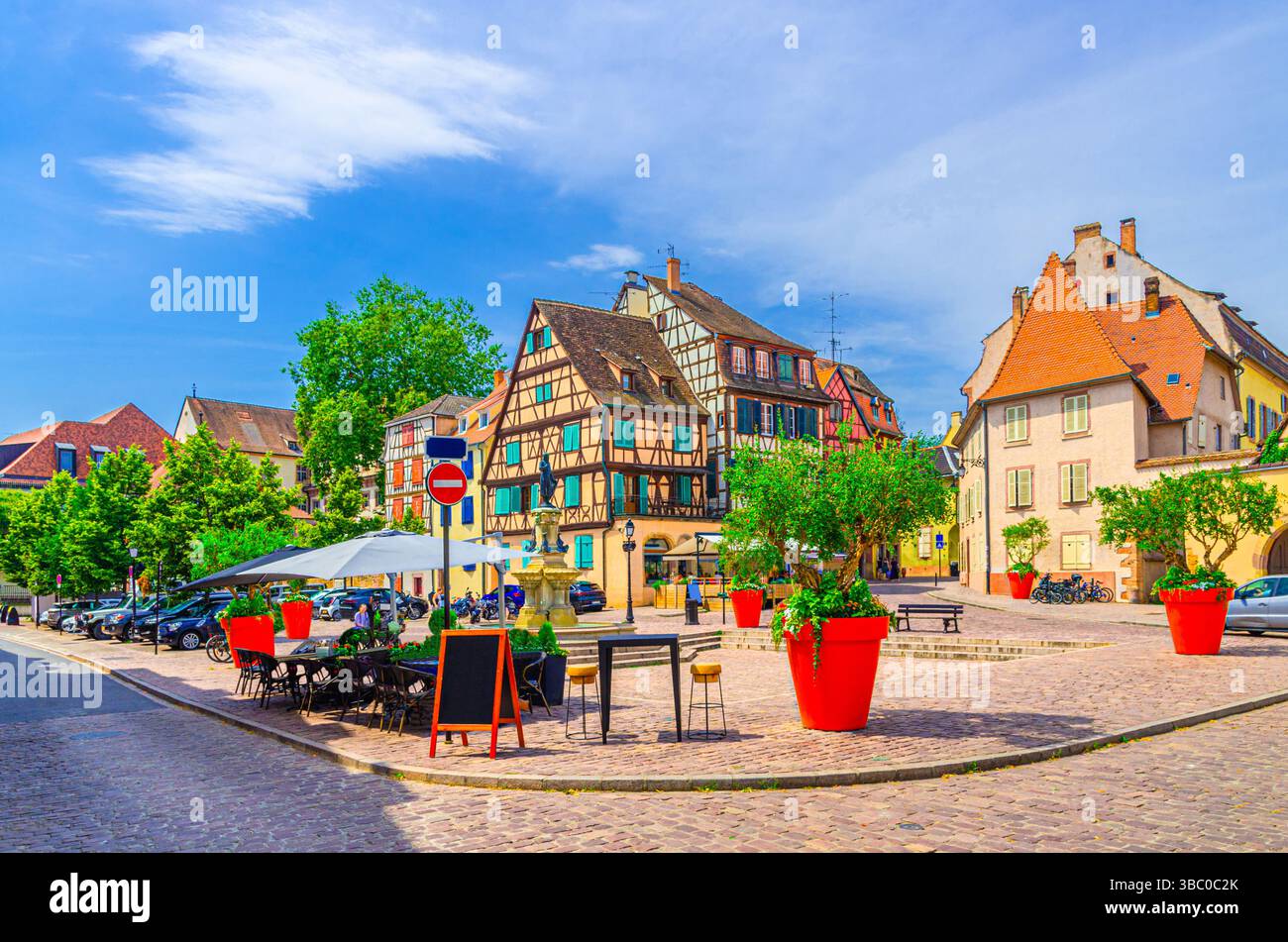 Old houses half-timbered style colorful facade medieval buildings ...