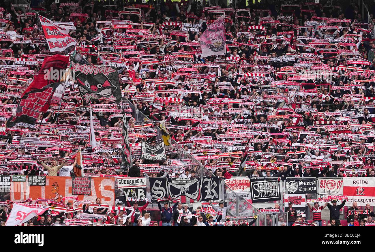 May 17 2025: VfB Stuttgartfans during a 1. Bundesliga game, RB Leipzig ...
