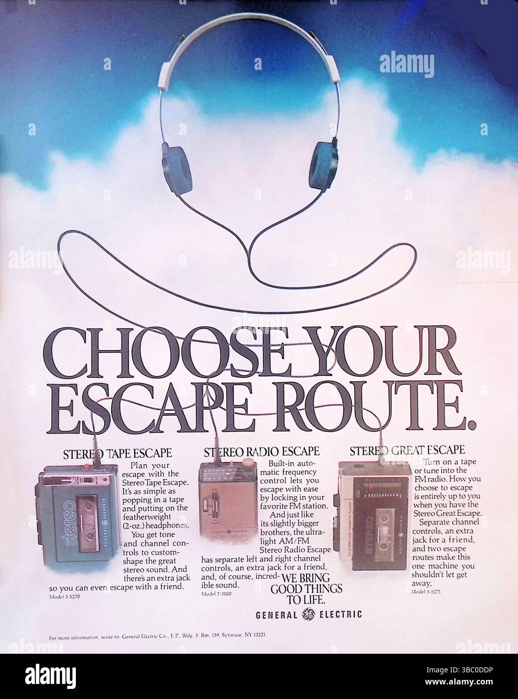 Vintage 1981 General Electric advertisement promoting portable audio ...
