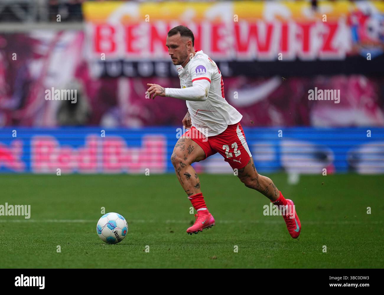 May 17 2025: David Raum of RB Leipzig controls the ball during a 1 ...