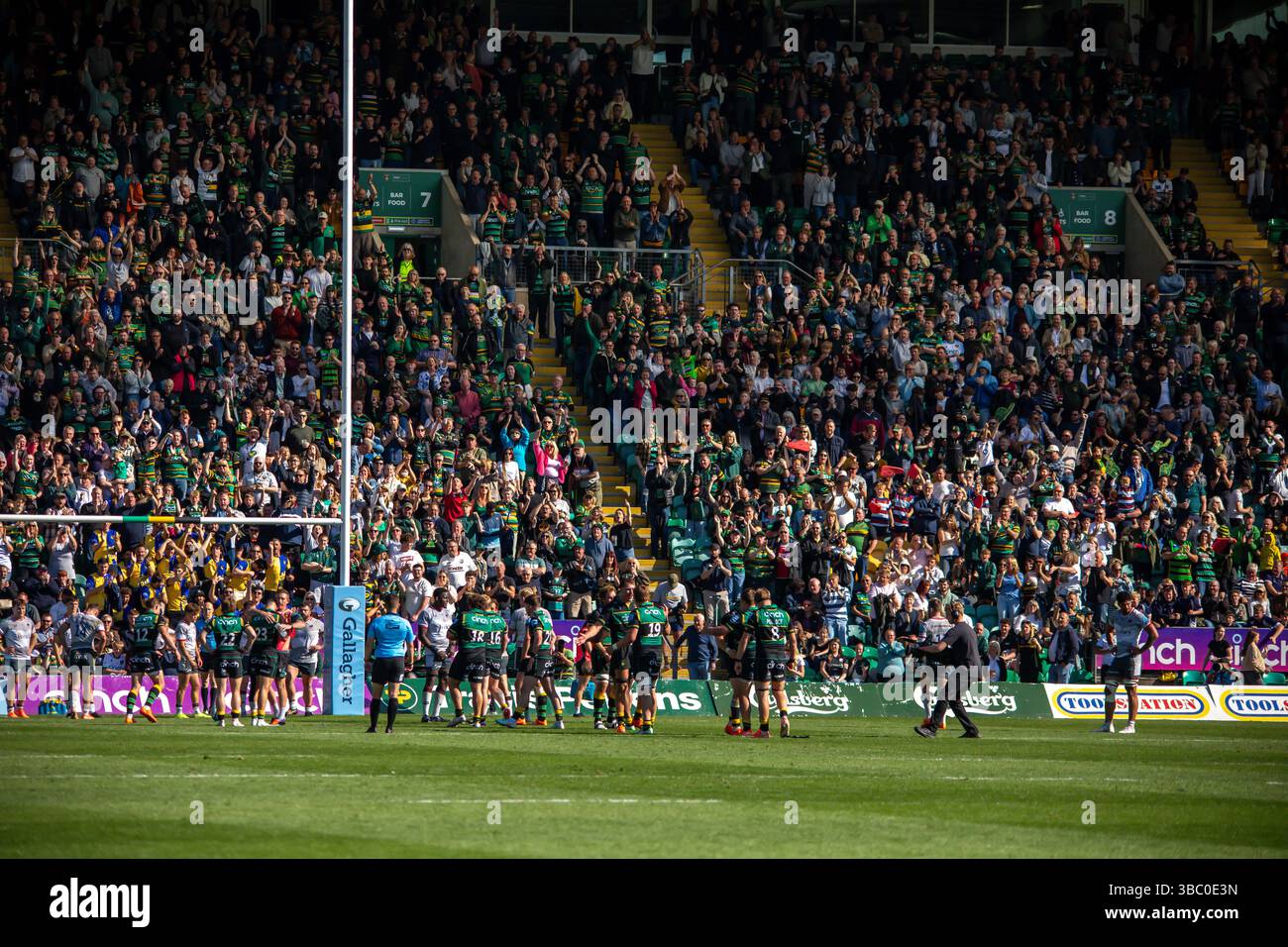 Northampton, UK, 17th May 2025 Northampton Saints players and ...
