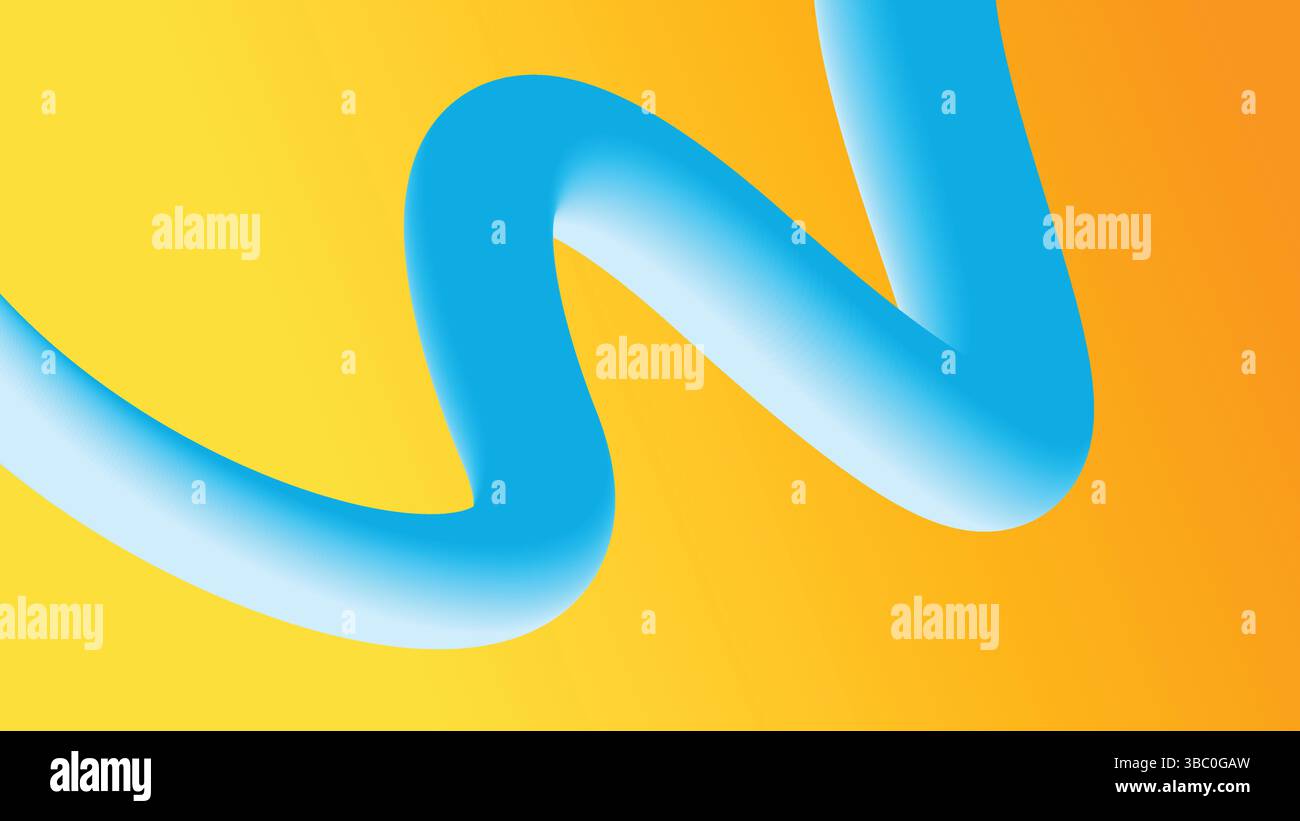 Curved Blue Tube on Yellow Gradient Background Stock Vector Image & Art - Alamy