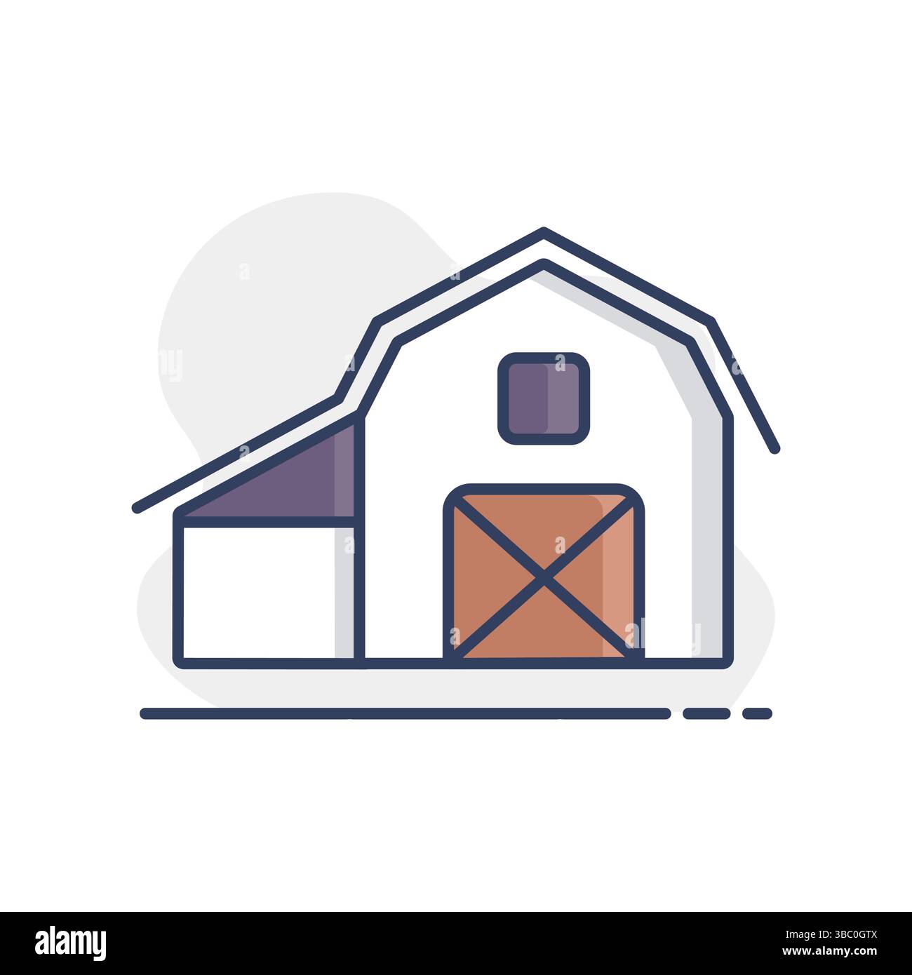 Barn isolated flat isolated icon. Farm animal sign. Graph symbol for ...
