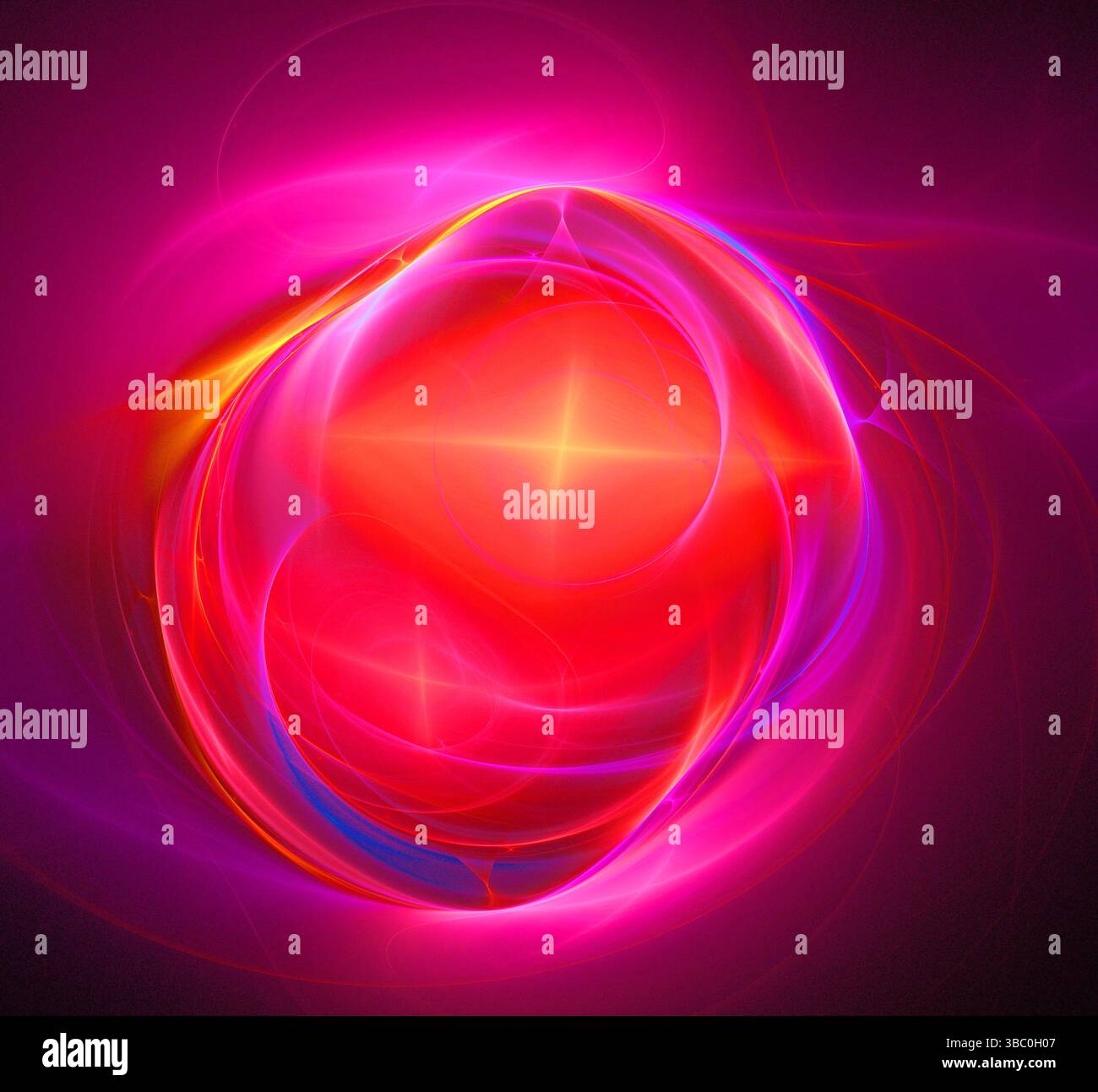 Vibrant Neon Plasma Sphere – Glowing Red and Orange Orb with Futuristic ...
