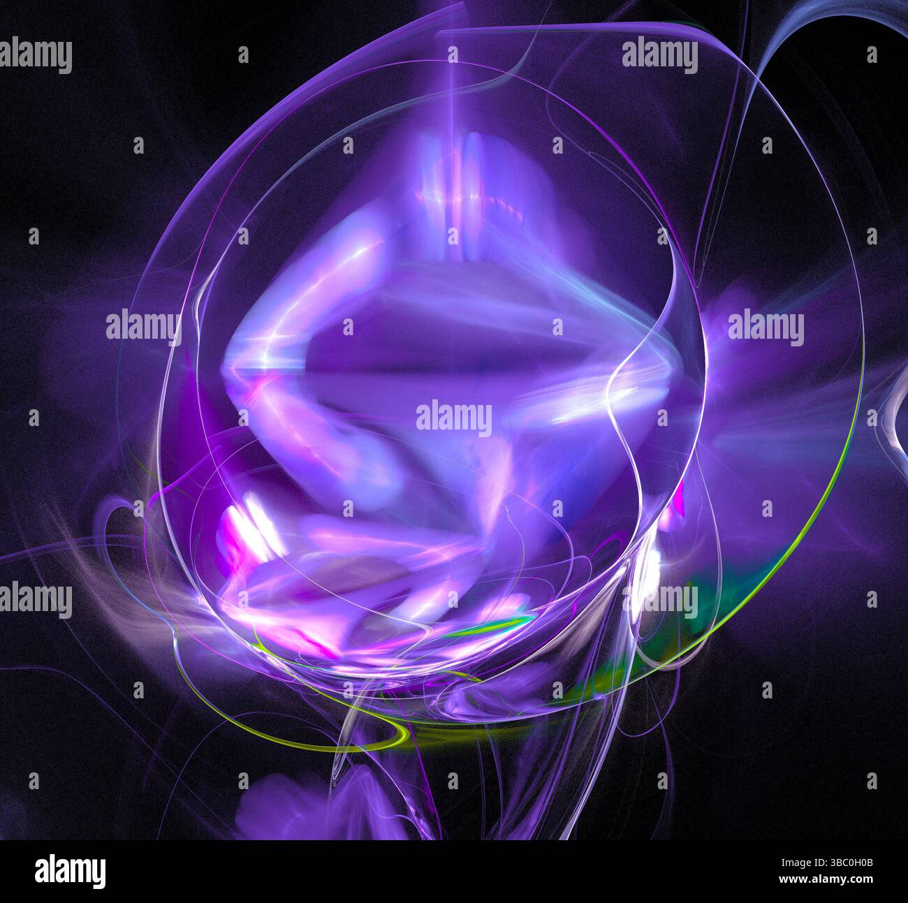 Futuristic Violet Energy Swirl. Electric Neon Core with Transparent ...