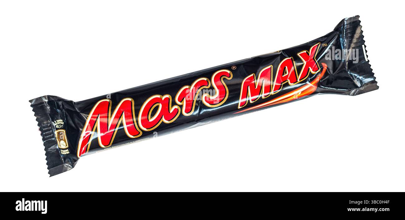 Mars Max, long chocolate bar, product shot on white Stock Photo - Alamy