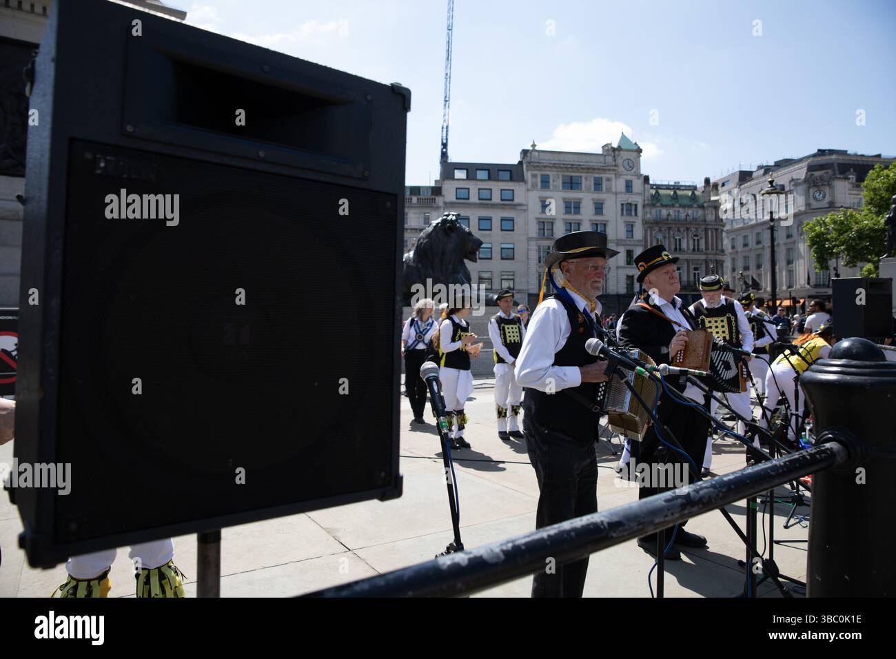 London, UK. 17th May, 2025. Musicians play traditional instruments at a ...