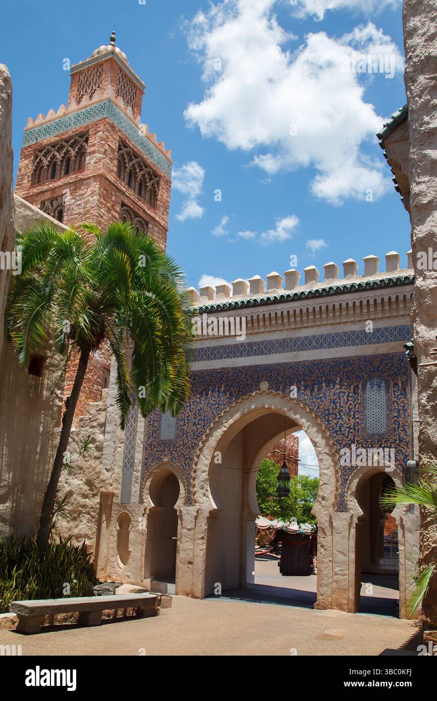 The Morocco pavillon at Epcot amusement park, Disney World, Orlando ...