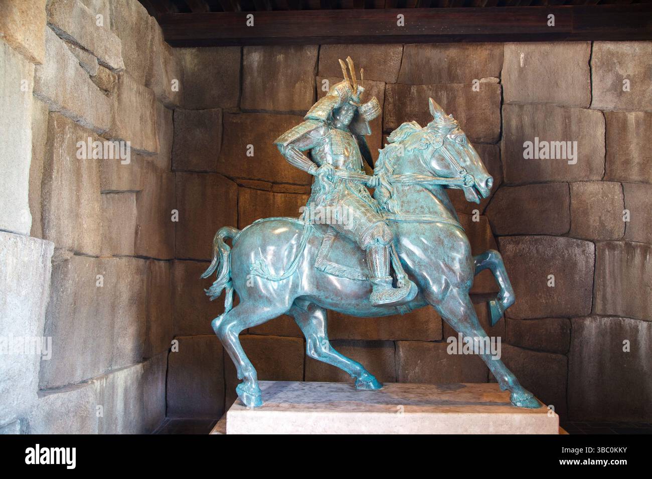 The Bronze statue of a samurai horseback riding in Japan pavillon at ...