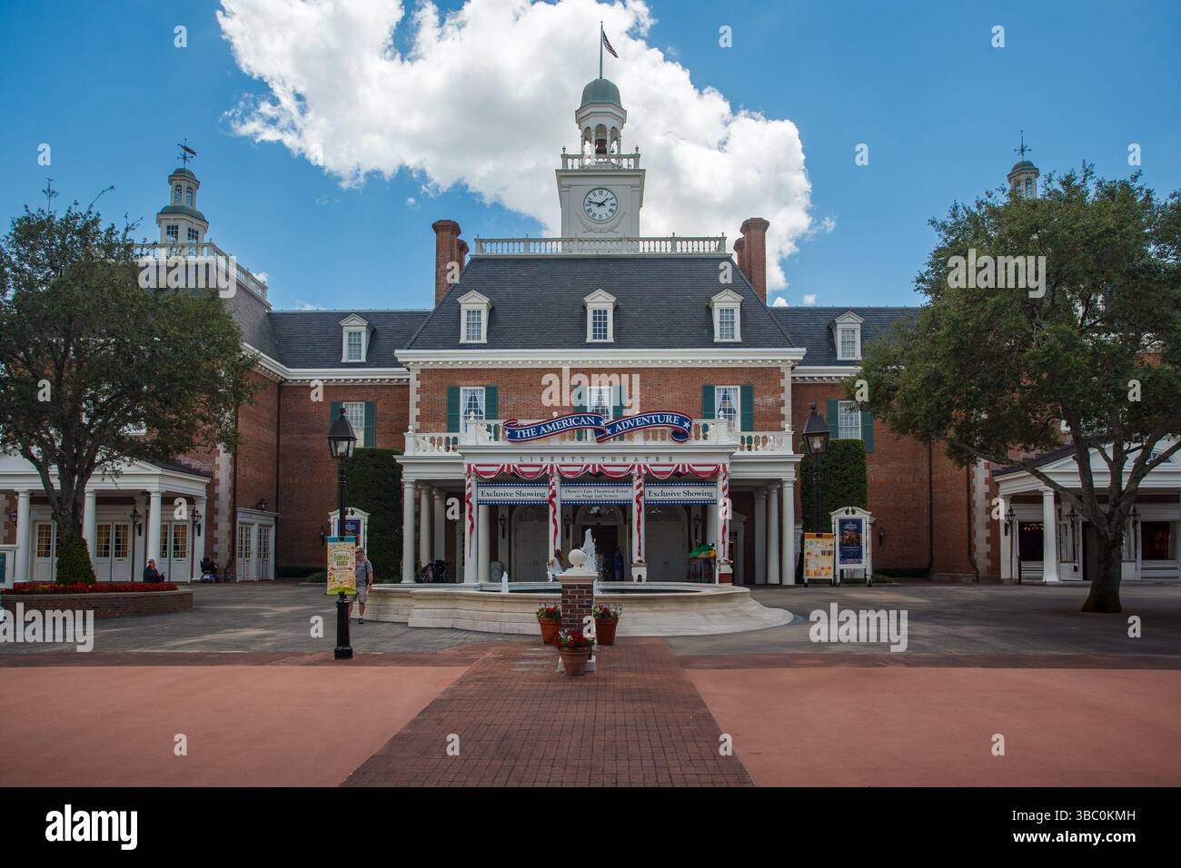 The Classic style clock tower building at the American Adventure ...