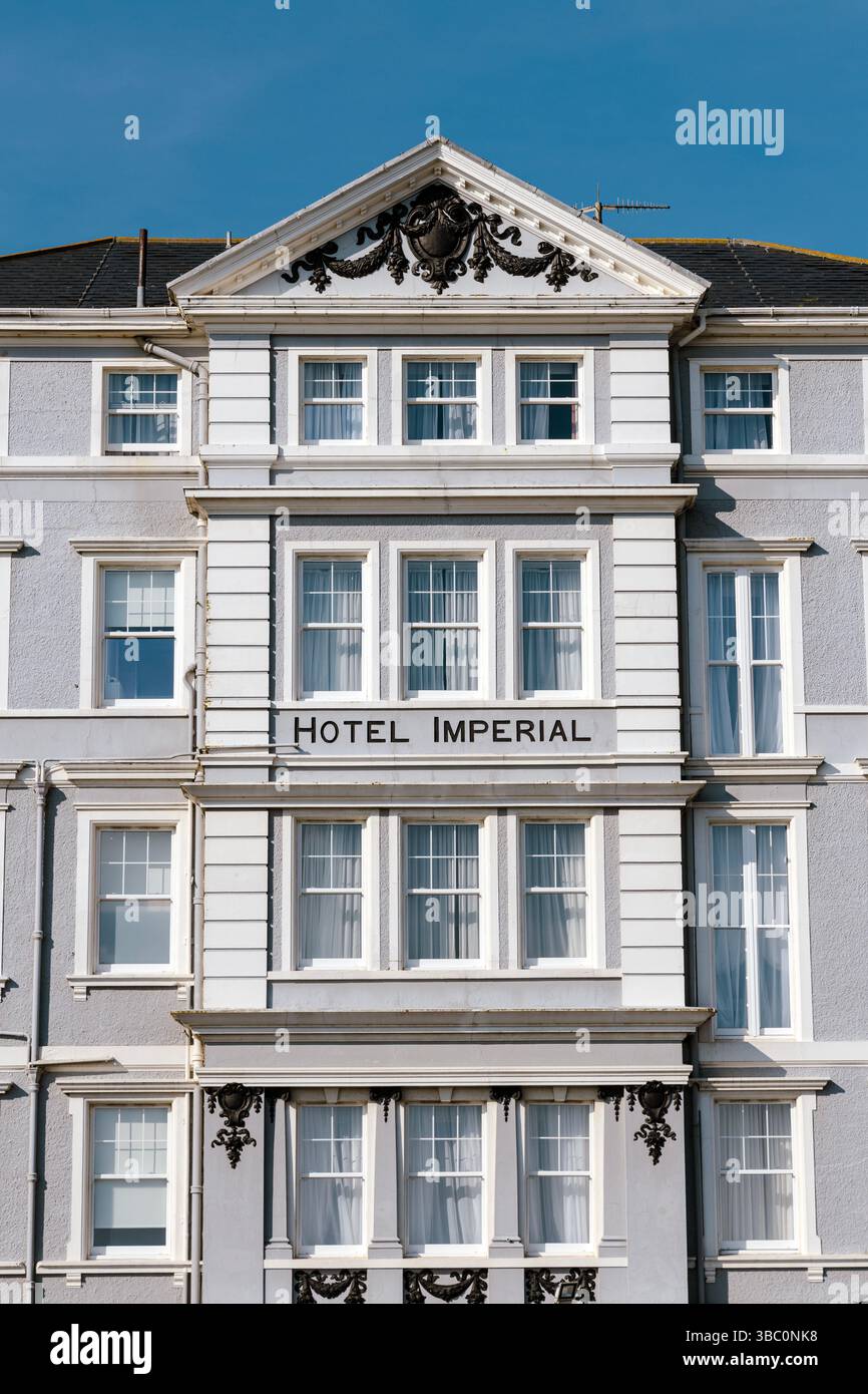 Exterior of 1880 Victorian Hythe Imperial Hotel on the seafront of ...