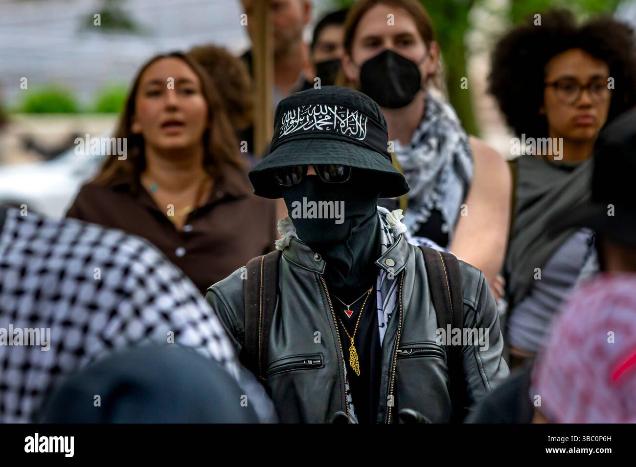 New York, United States. 15th May, 2025. Pro-Palestine protesters rally ...