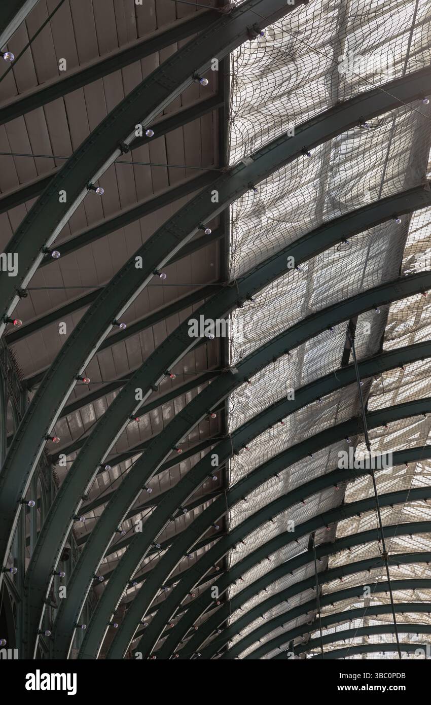 London, UK - May 13, 2025 - Architecture greco-roman style with iron ...