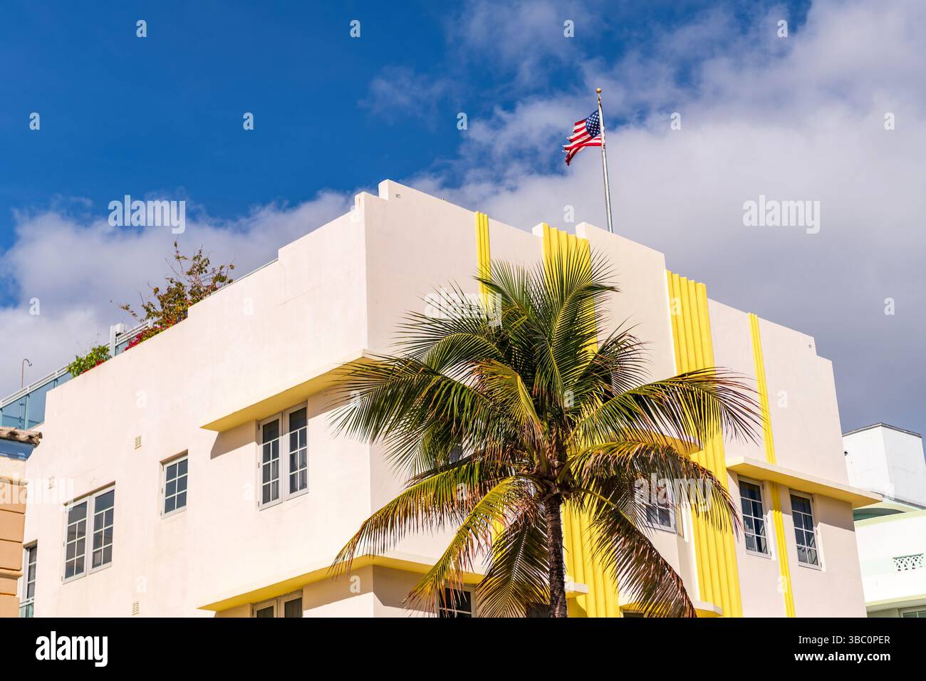 Art deco architectural district. Art Deco. Modern building of Miami ...