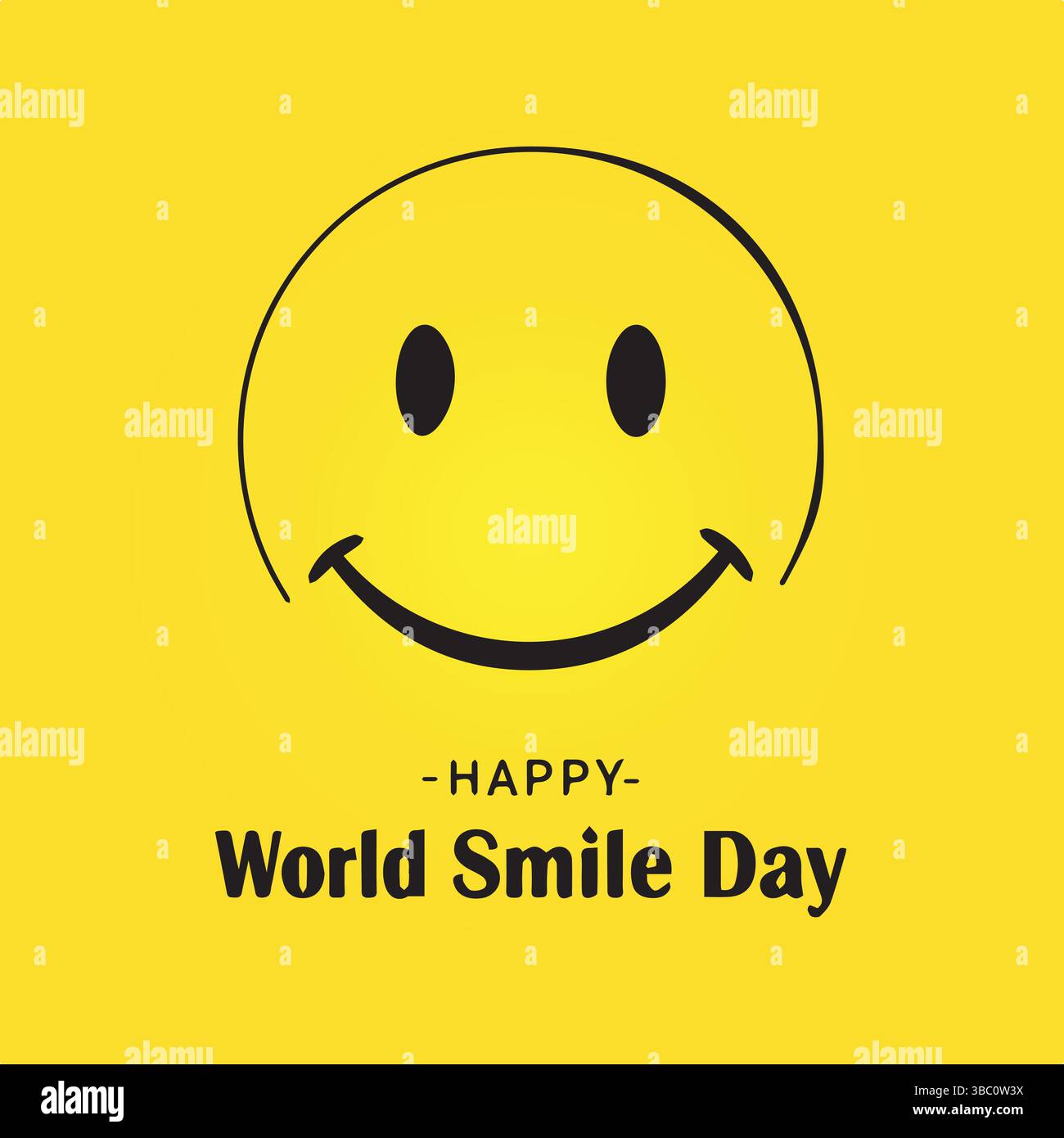 Happy World Smile Day Poster – Yellow Smiley Face Illustration for ...