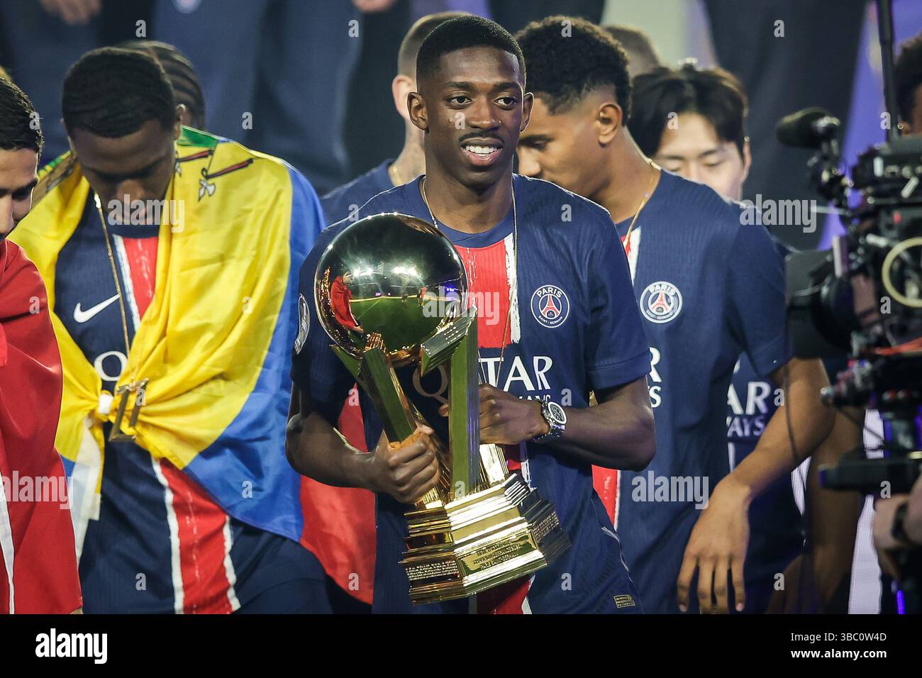 Ousmane DEMBELE of PSG celebrates the first place in the 2024-25 French ...