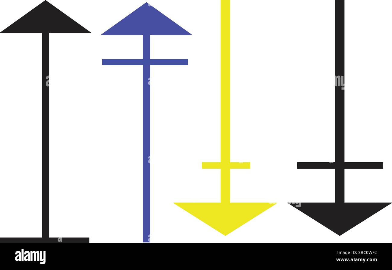 Multi-directional infographic arrows vector black yellow and blue ...