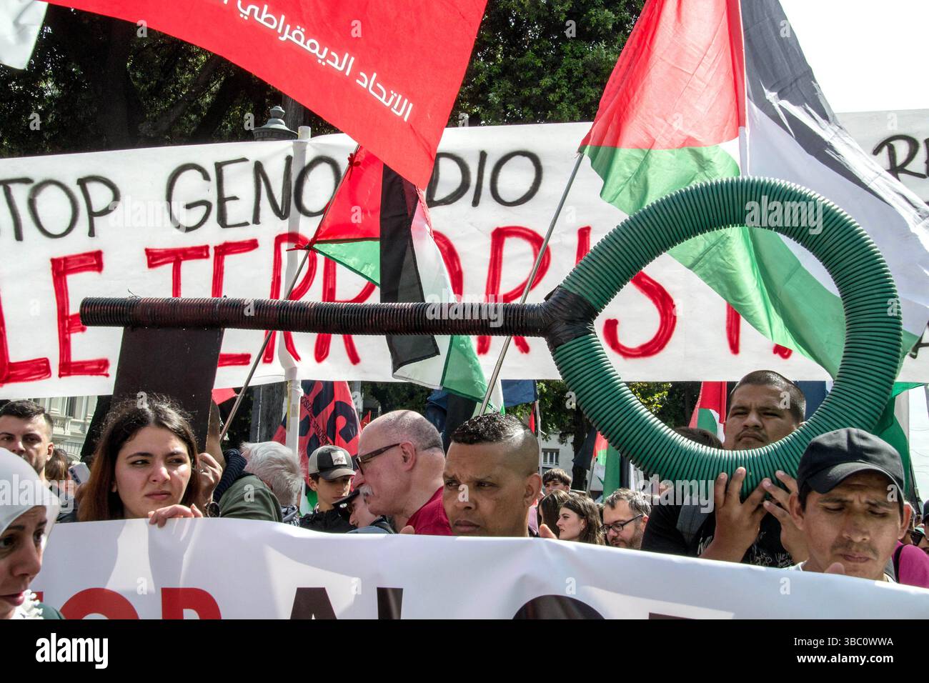 Rome, Italy. 17th May, 2025. Demonstration in Rome against the genocide ...