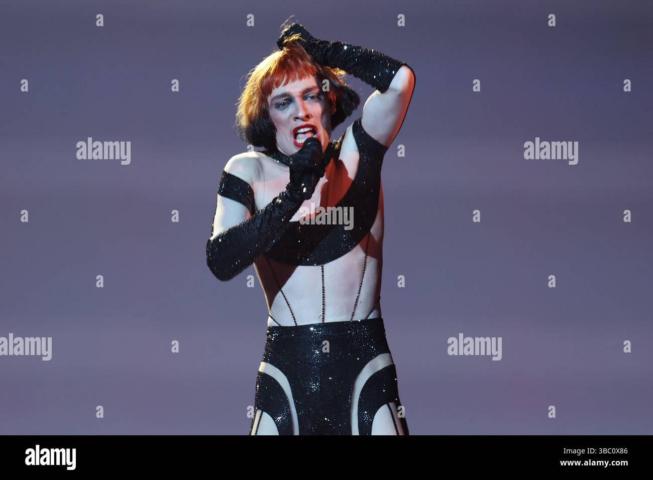 Basel, Switzerland. 17th May, 2025. Nemo sings at the final of the 69th ...