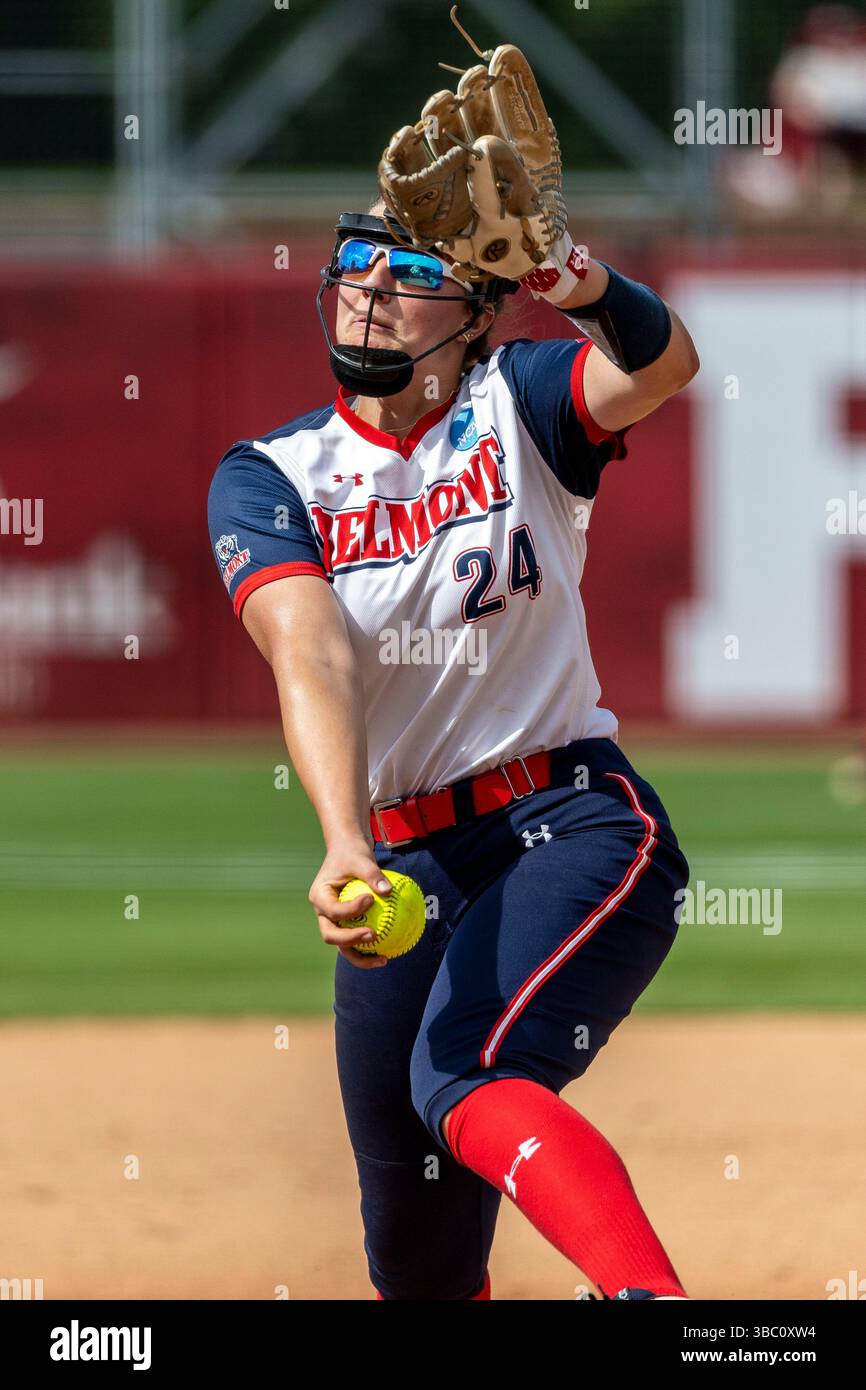 Belmont pitcher Mackenzie Willis (24) pitches against Jackson State during an NCAA regional ...