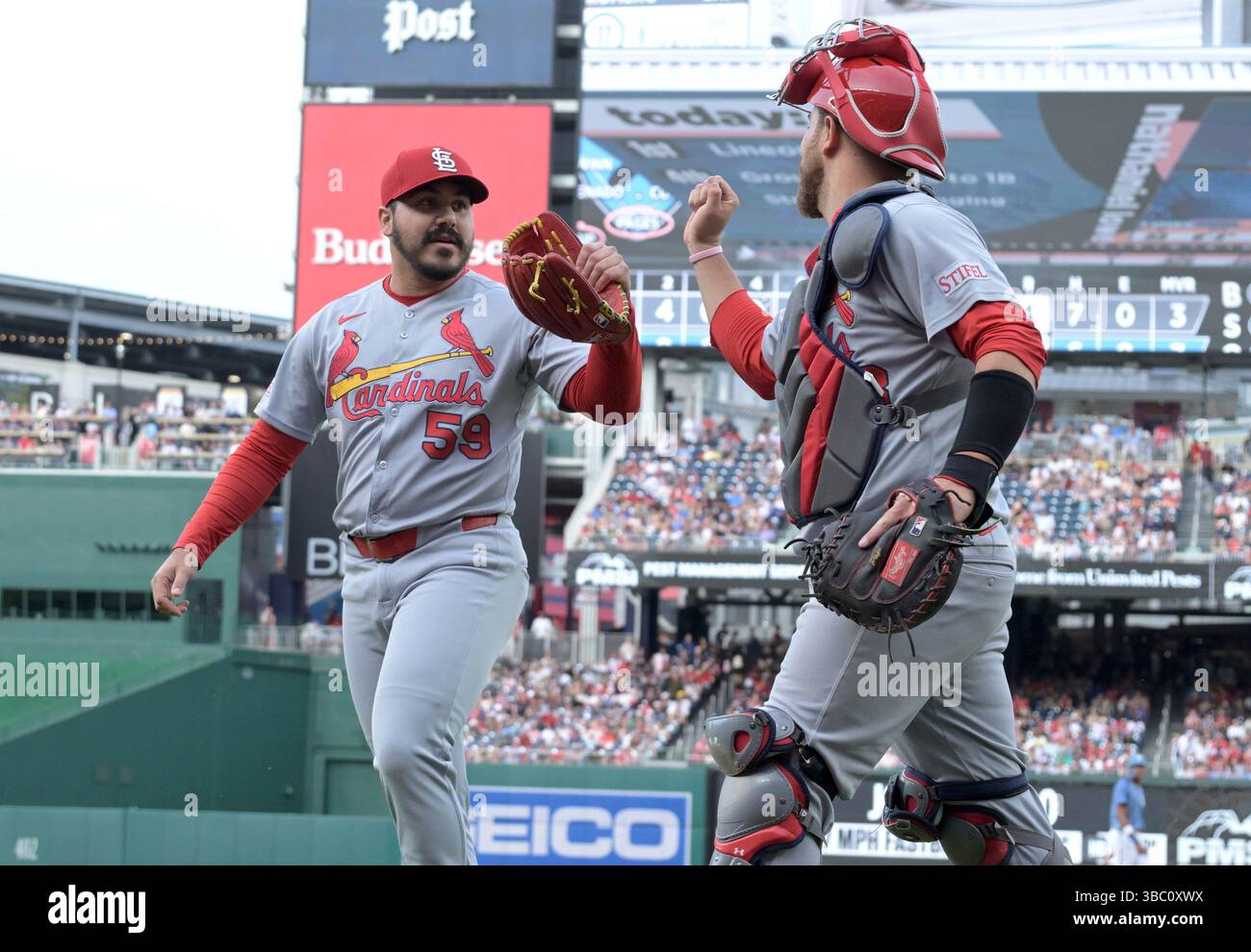 WASHINGTON, DC - MAY 10: St. Louis Cardinals pitcher JoJo Romero (59 ...