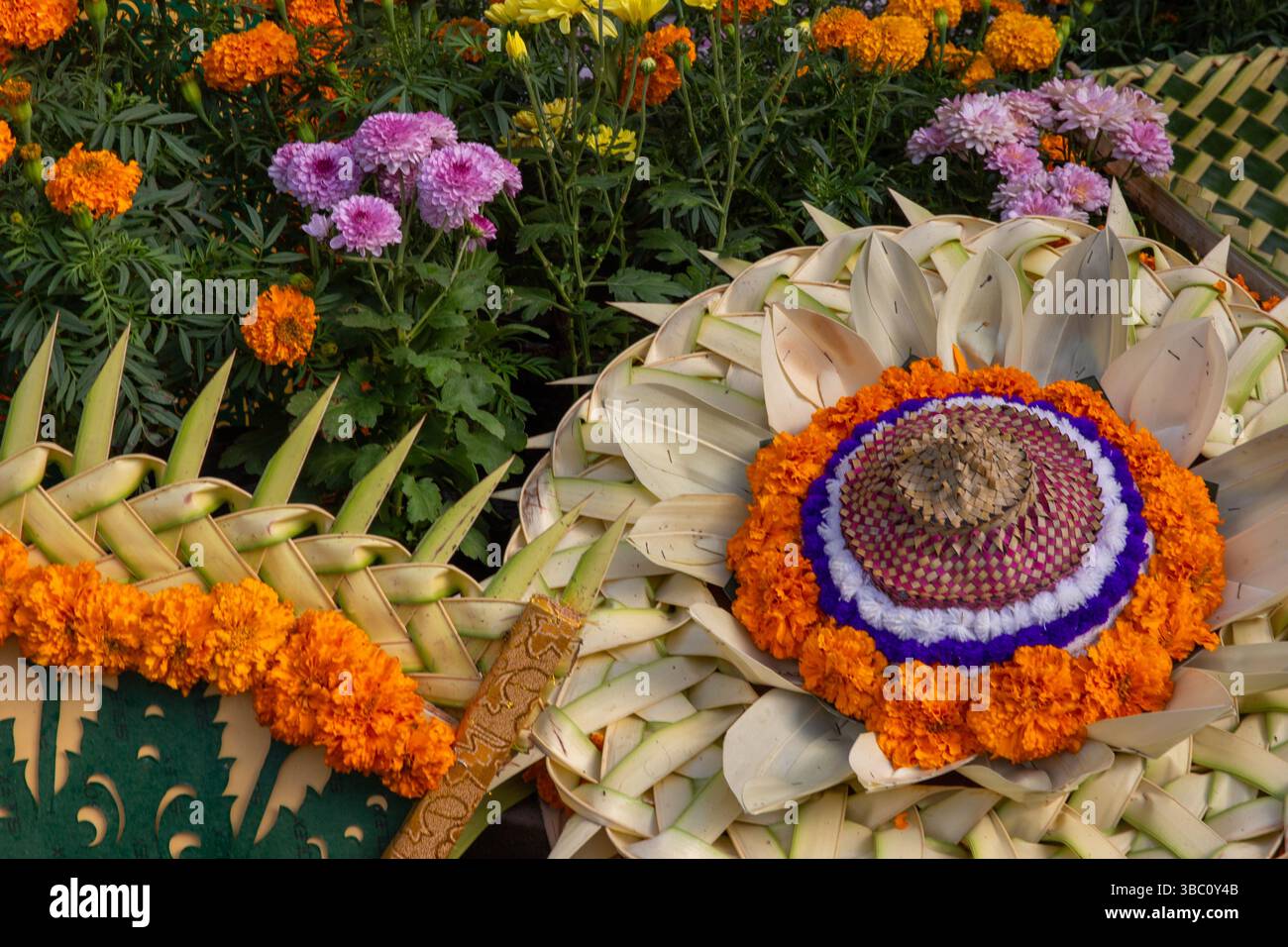 Indonesian Celebration Decorations being set up for a Hindu wedding ...
