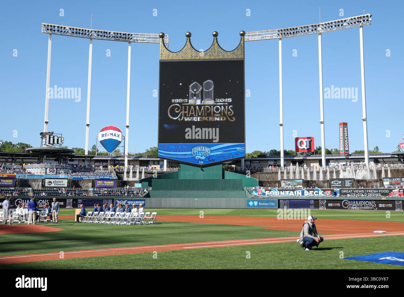 May 17, 2025: A general view of the scoreboard before the Kansas City ...