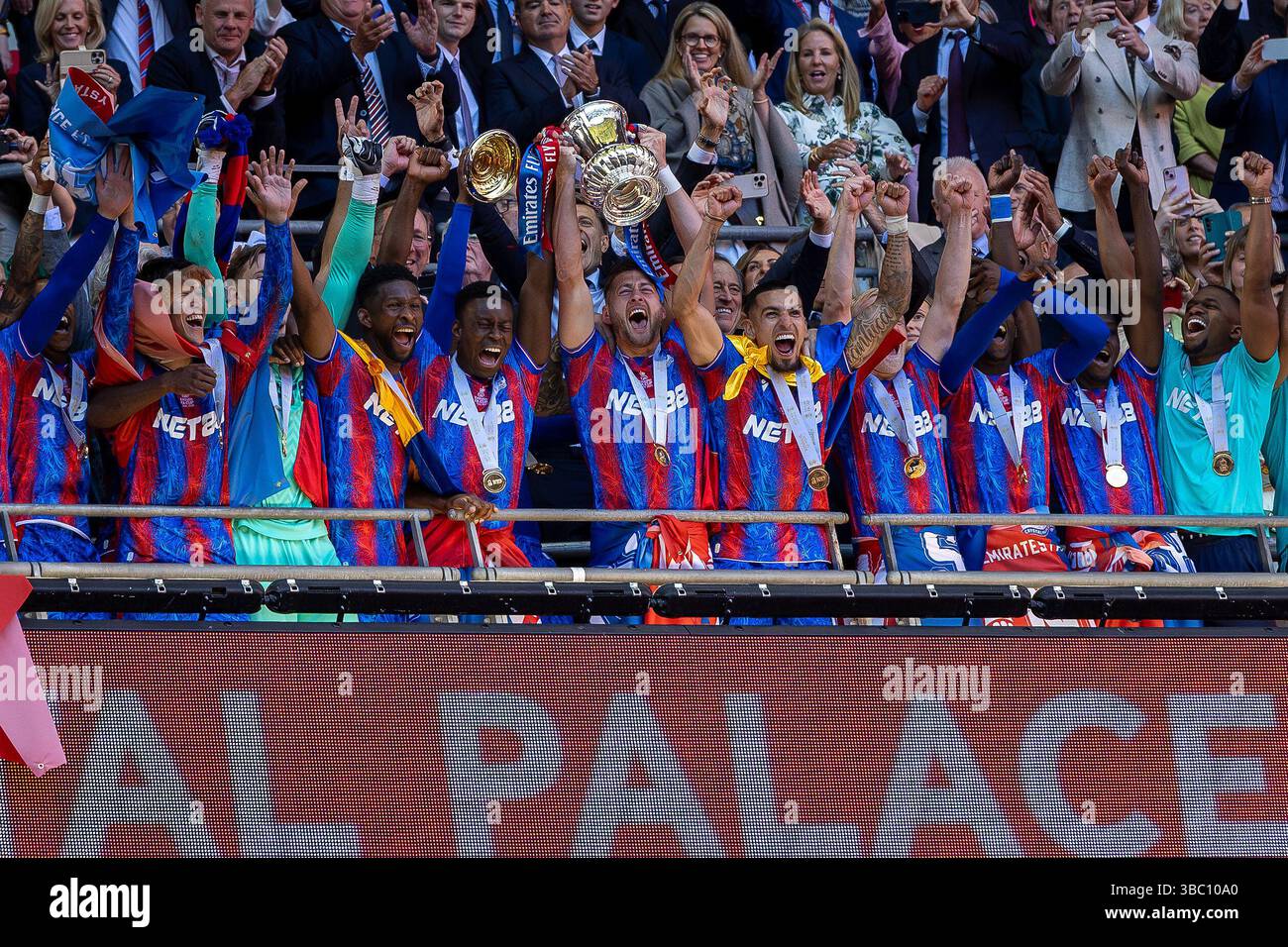 Crystal Palace WIN Crystal Palace lift the trophy after the Crystal ...