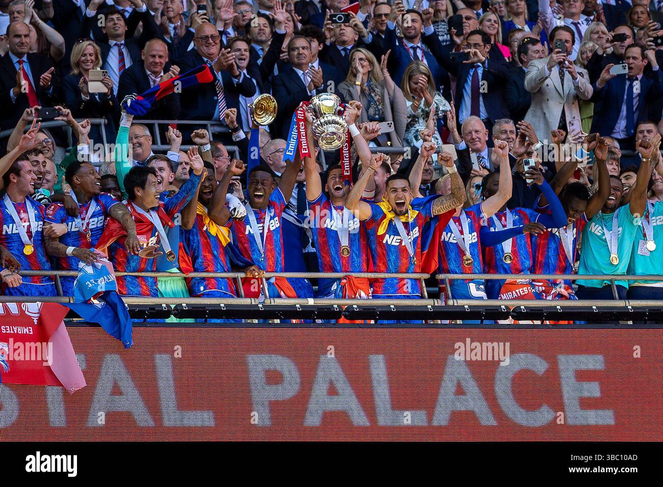 Crystal Palace WIN Crystal Palace lift the trophy after the Crystal ...