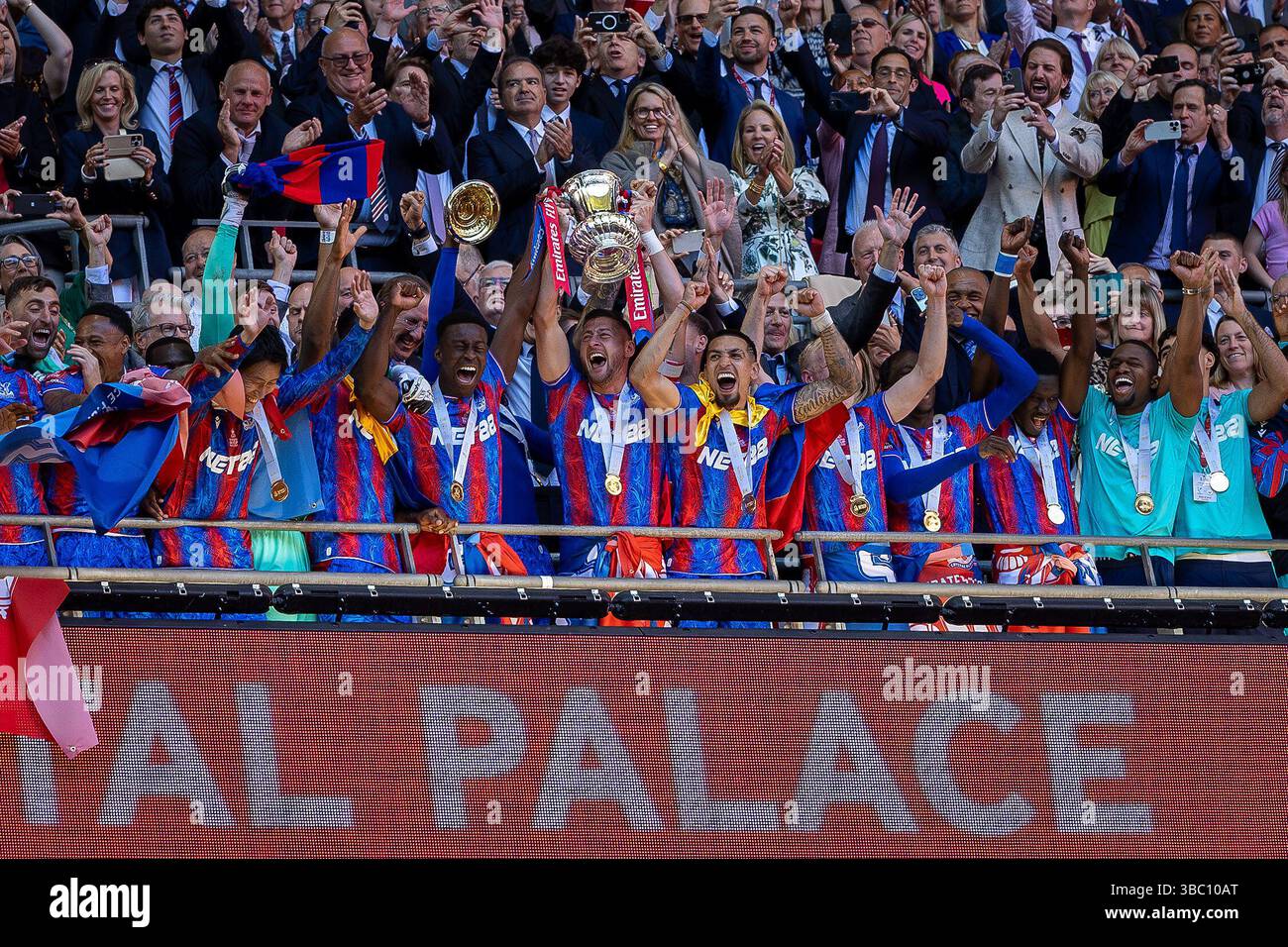 Crystal Palace WIN Crystal Palace lift the trophy after the Crystal ...