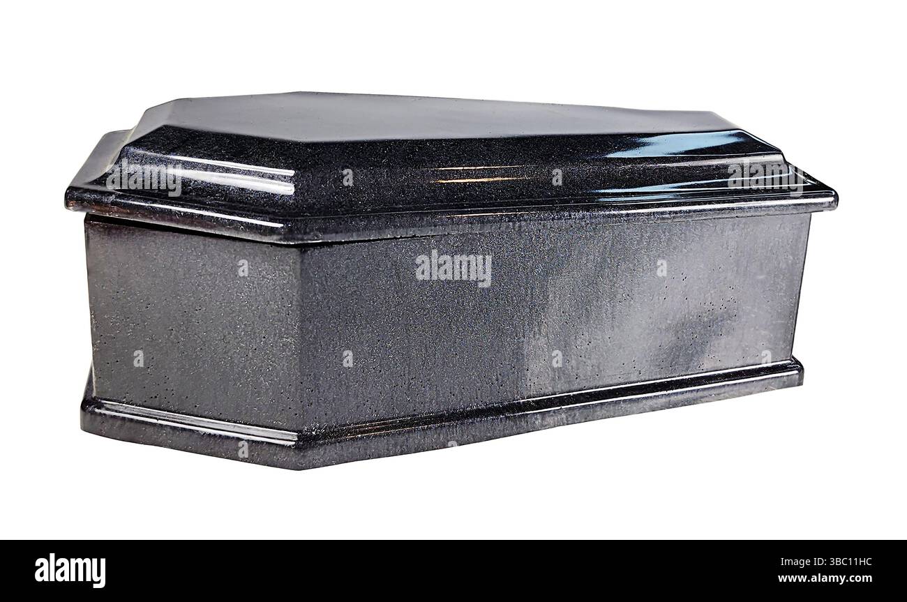 Side View of a Black Wooden Coffin Used to Bury People Who Have Passed ...