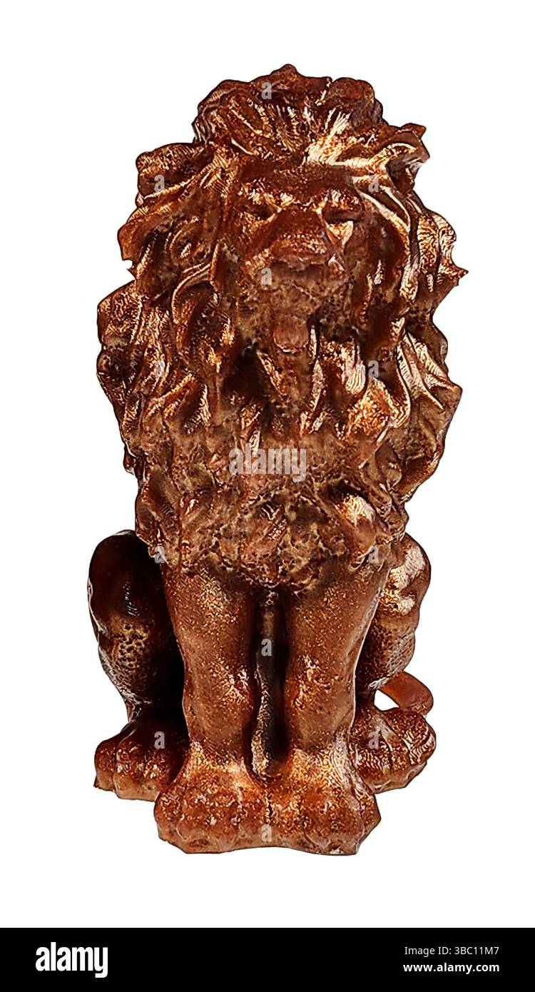 Golden lion statue front view Stock Photo - Alamy