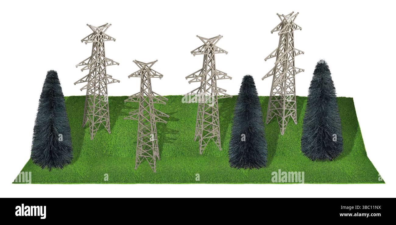 Trees green grass wood transport Cut Out Stock Images & Pictures - Alamy