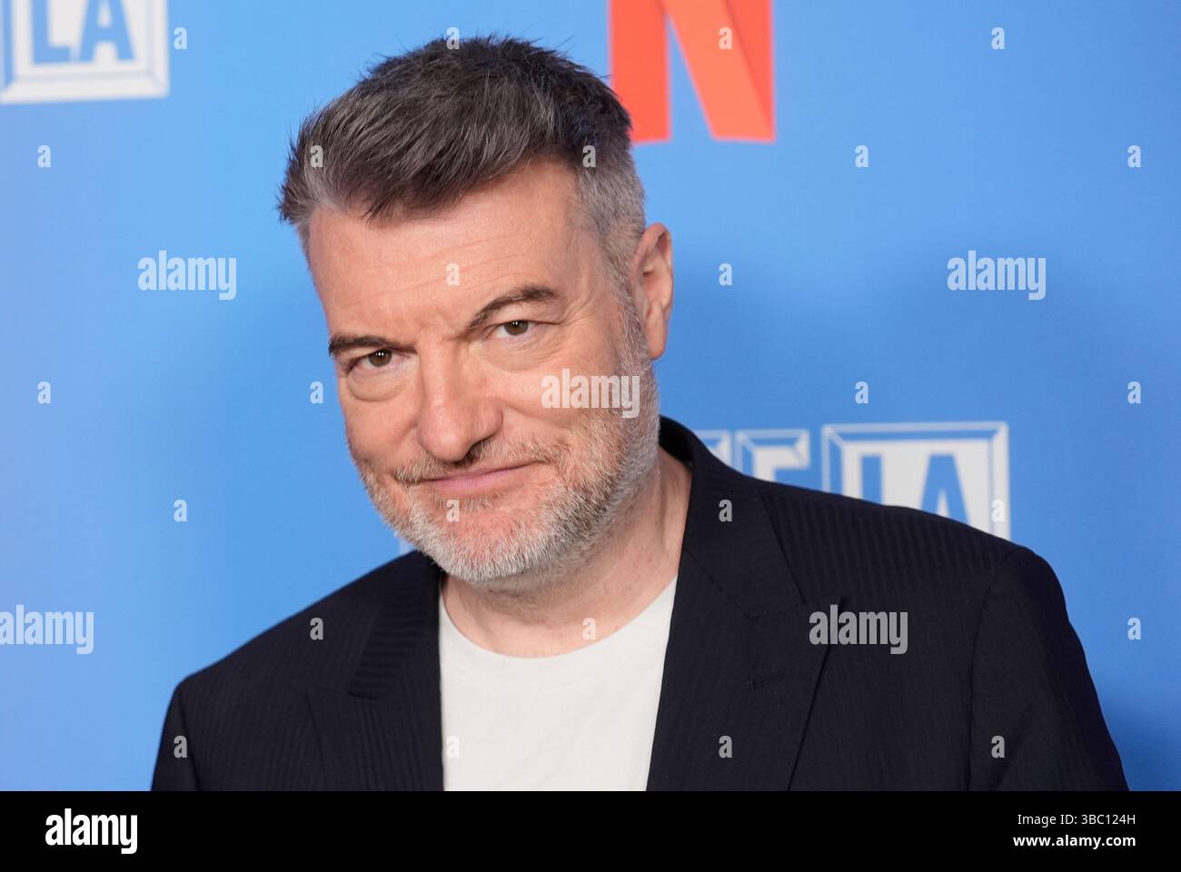 Charlie Brooker poses at the "Black Mirror" Academy of Television Arts ...