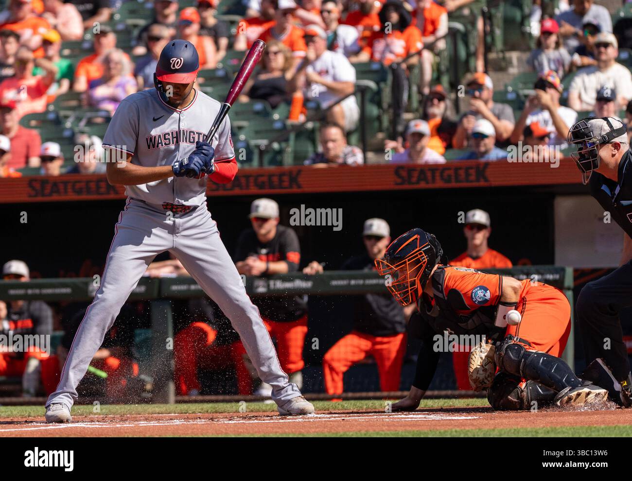 Baltimore, USA. 17th May, 2025. BALTIMORE, MD - MAY 17: The pitch gets ...