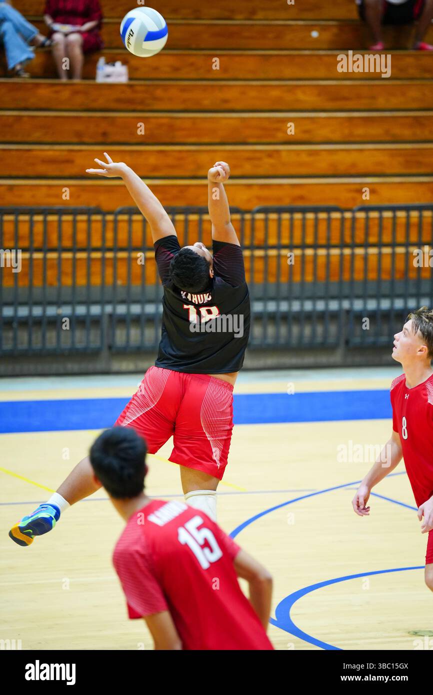 March 12, 2025: Kaiser High School vs Kahuku High School in athletic ...