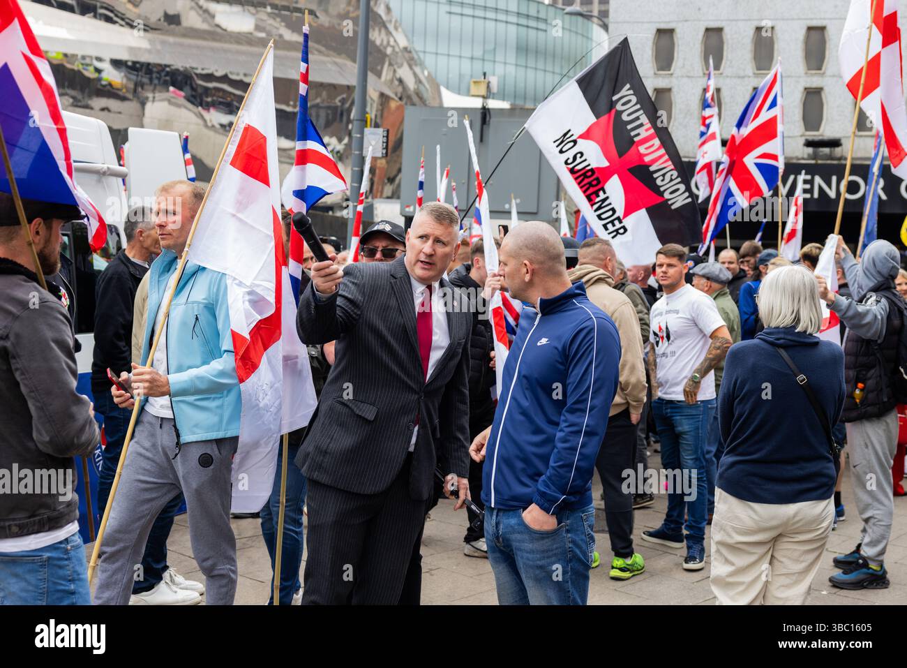 Birmingham, UK. 17 MAY, 2025. Britain First party Leader, Paul Golding ...