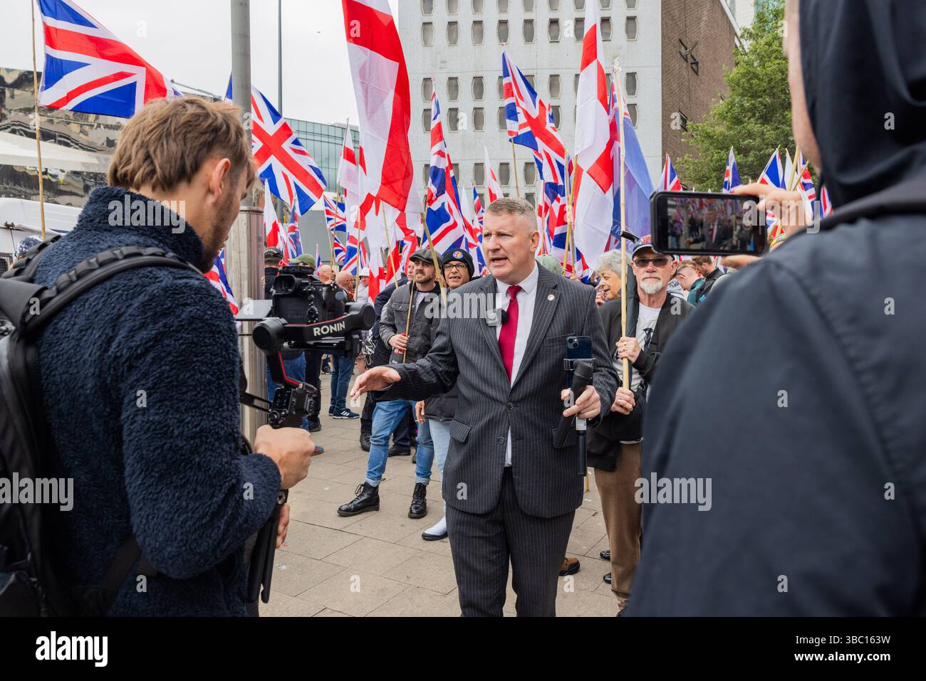 Birmingham, UK. 17 MAY, 2025. Britain First party Leader, Paul Golding ...