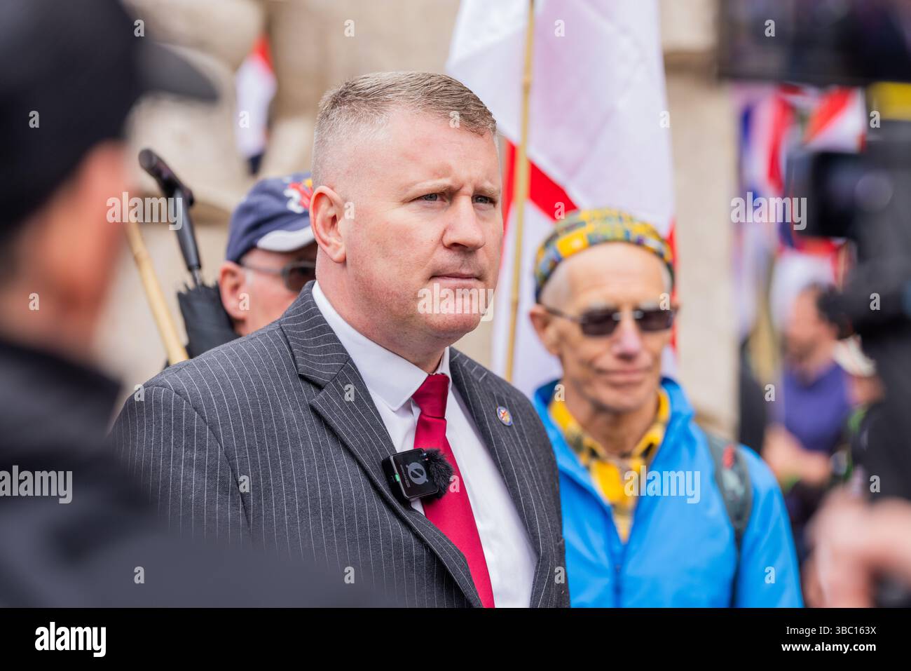 Birmingham, UK. 17 MAY, 2025. Britain First party Leader, Paul Golding ...