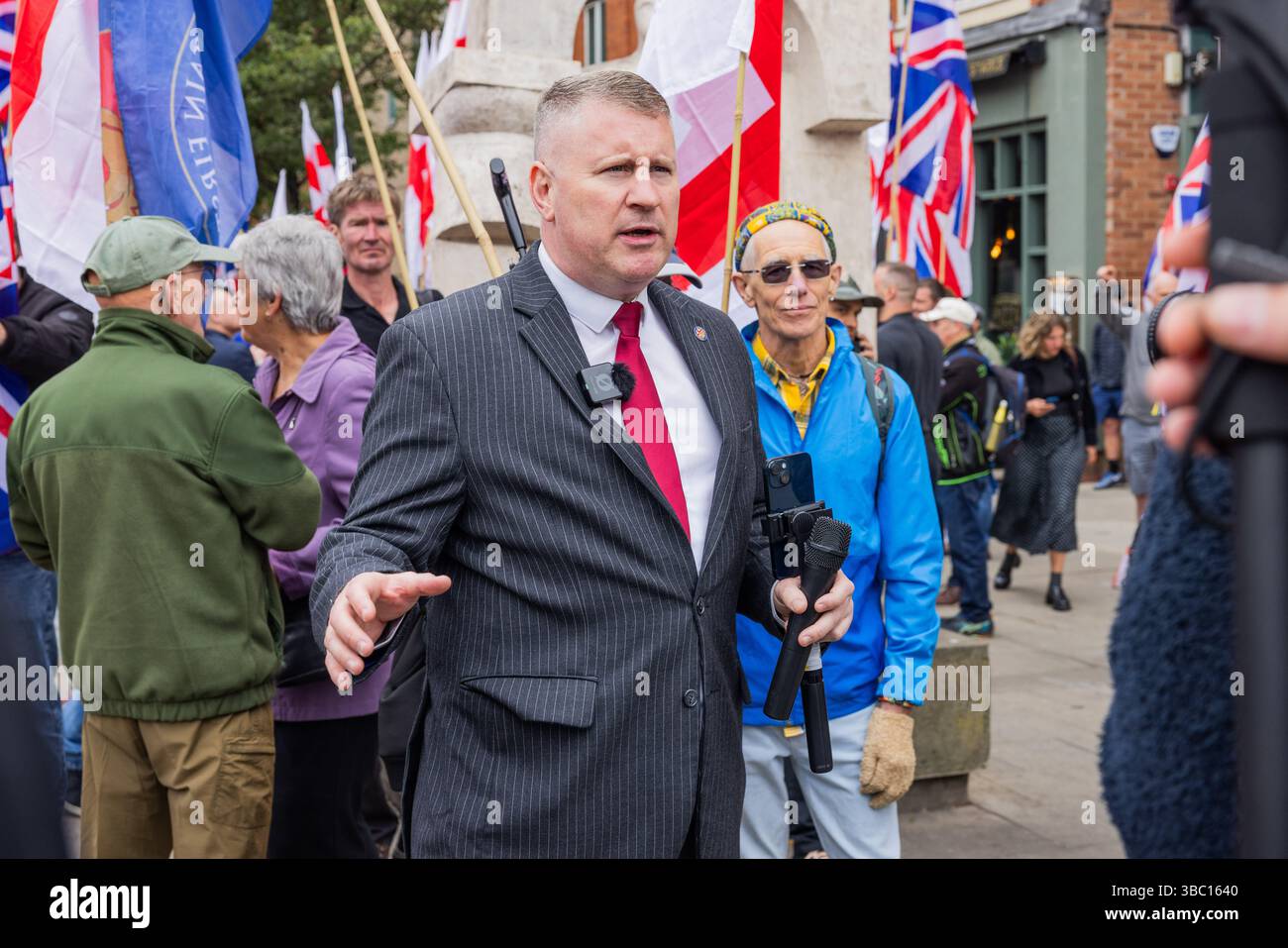 Birmingham, UK. 17 MAY, 2025. Britain First party Leader, Paul Golding ...