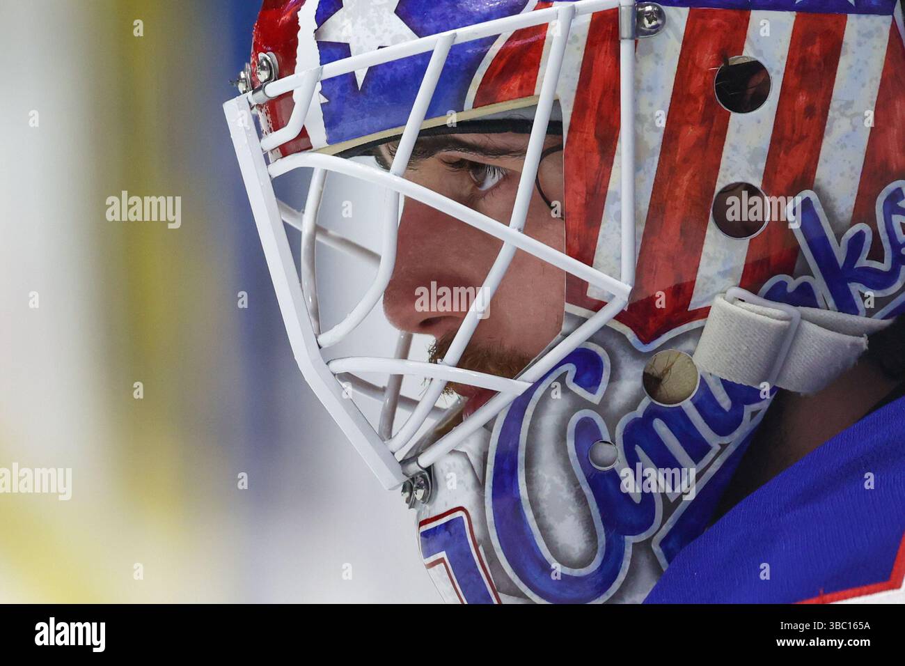 May 16th 2025: Rochester Americans goaltender Devon Levi (27) looks on ...