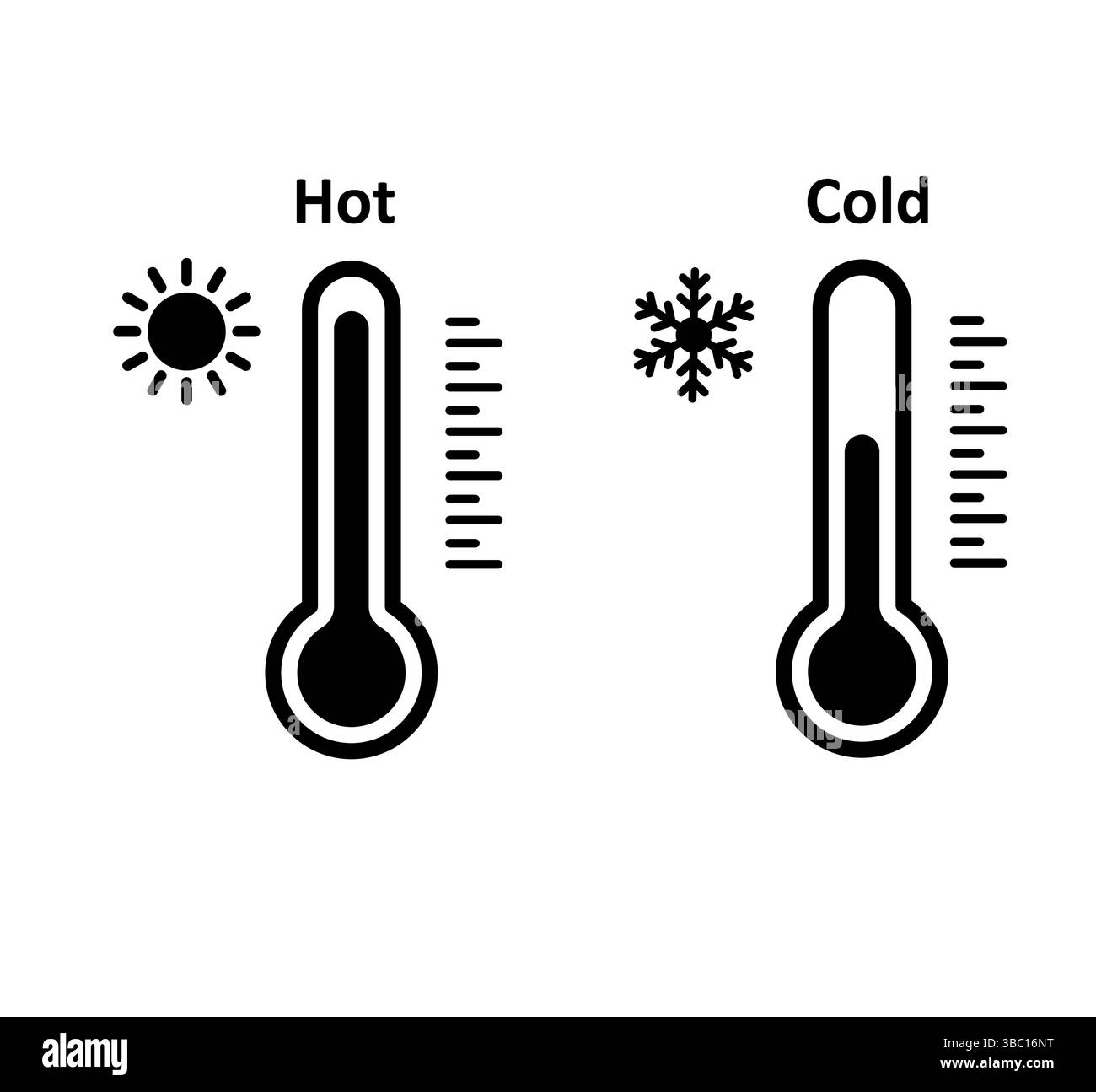 Temperature Thermometer Icons: Cold vs. Hot Design Stock Vector Image ...