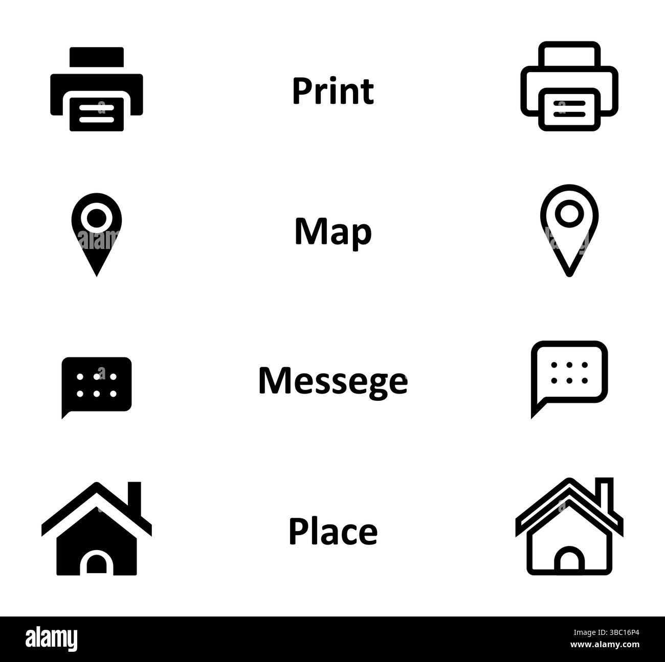 Map place flat icons hi-res stock photography and images - Alamy