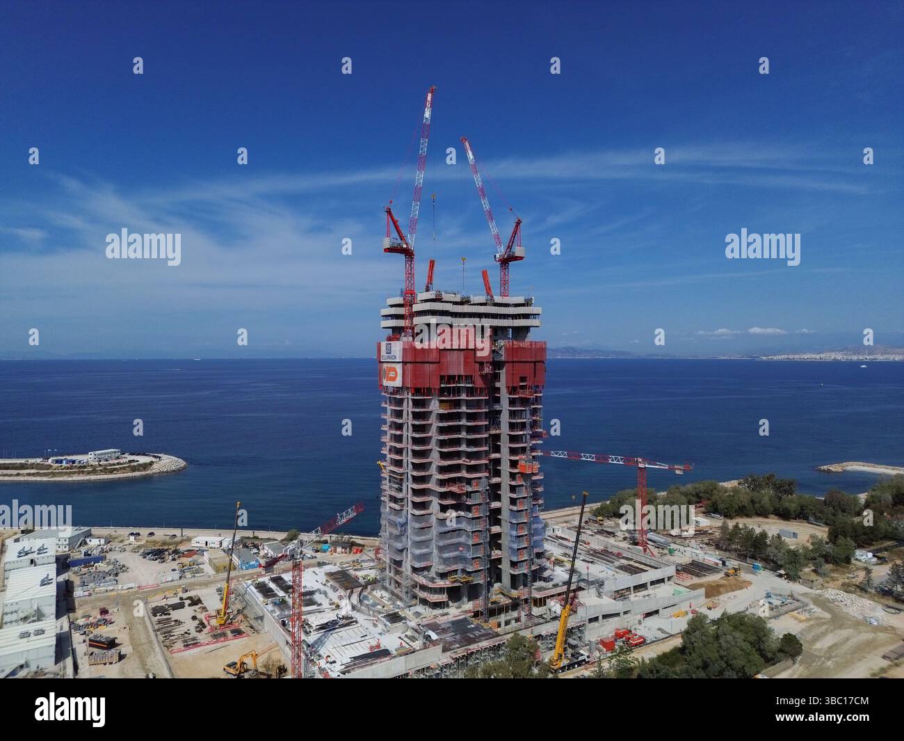 Athens, Greece, 15 May 2025. In an aerial view, construction of the ...